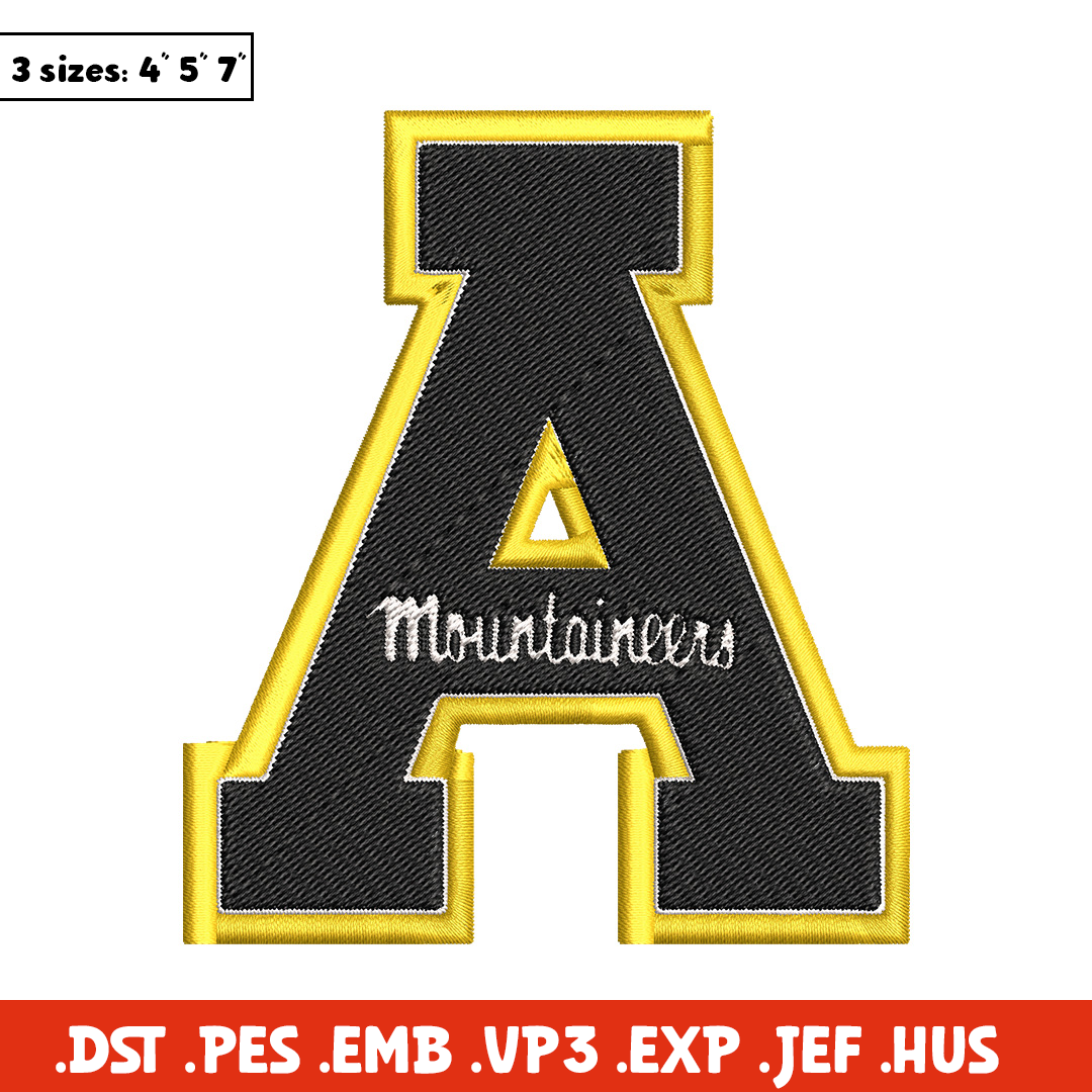 Appalachian State logo embroidery design, NCAA embroidery,Sp | Inspire ...