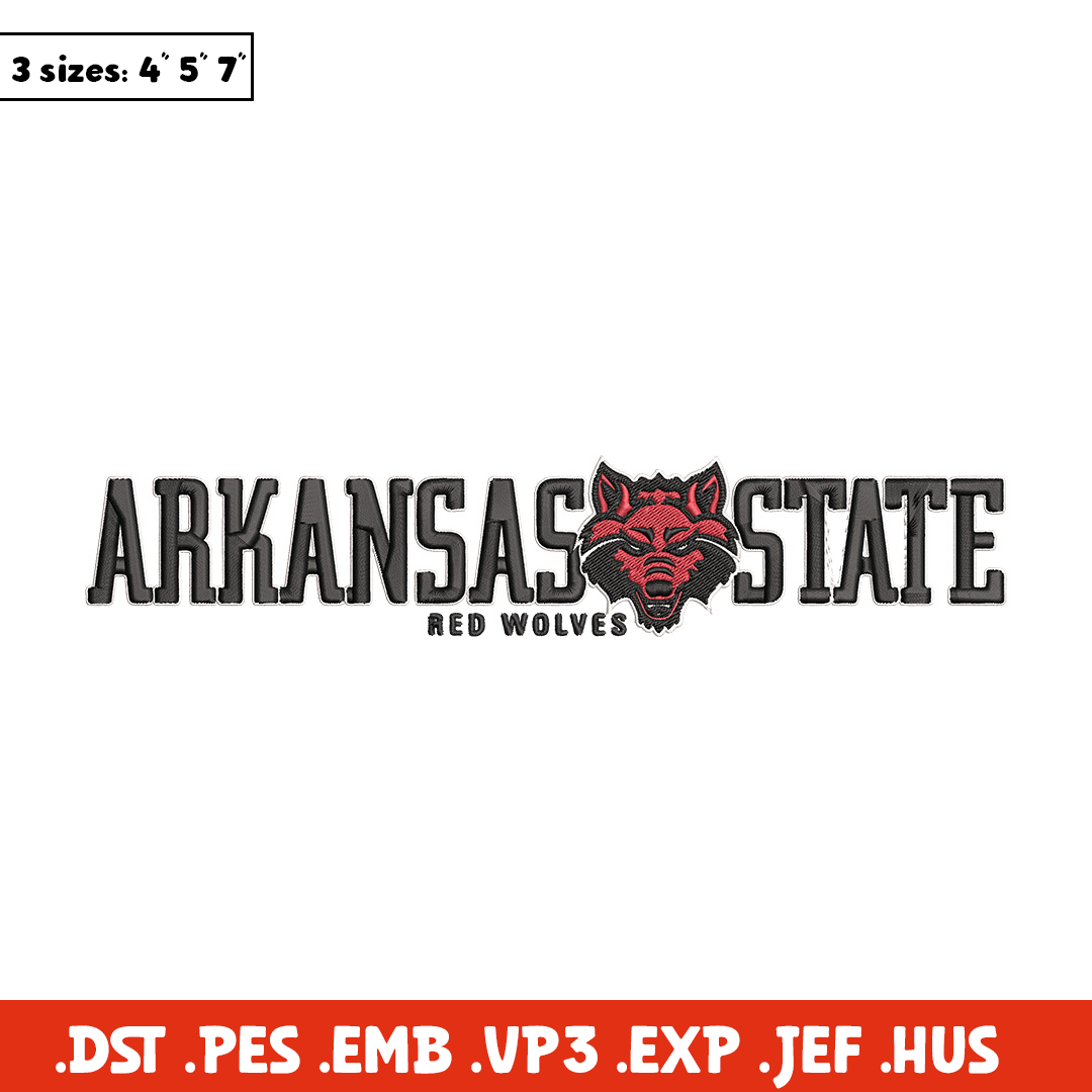 Arkansas State logo embroidery design, NCAA embroidery,Sport | Inspire ...