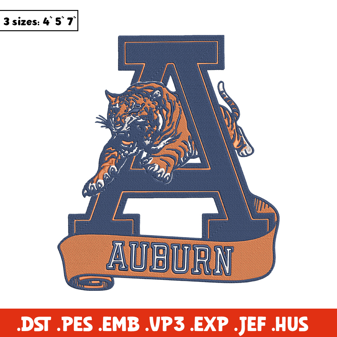 Auburn Tigers logo embroidery design, Sport embroidery, logo | Inspire ...