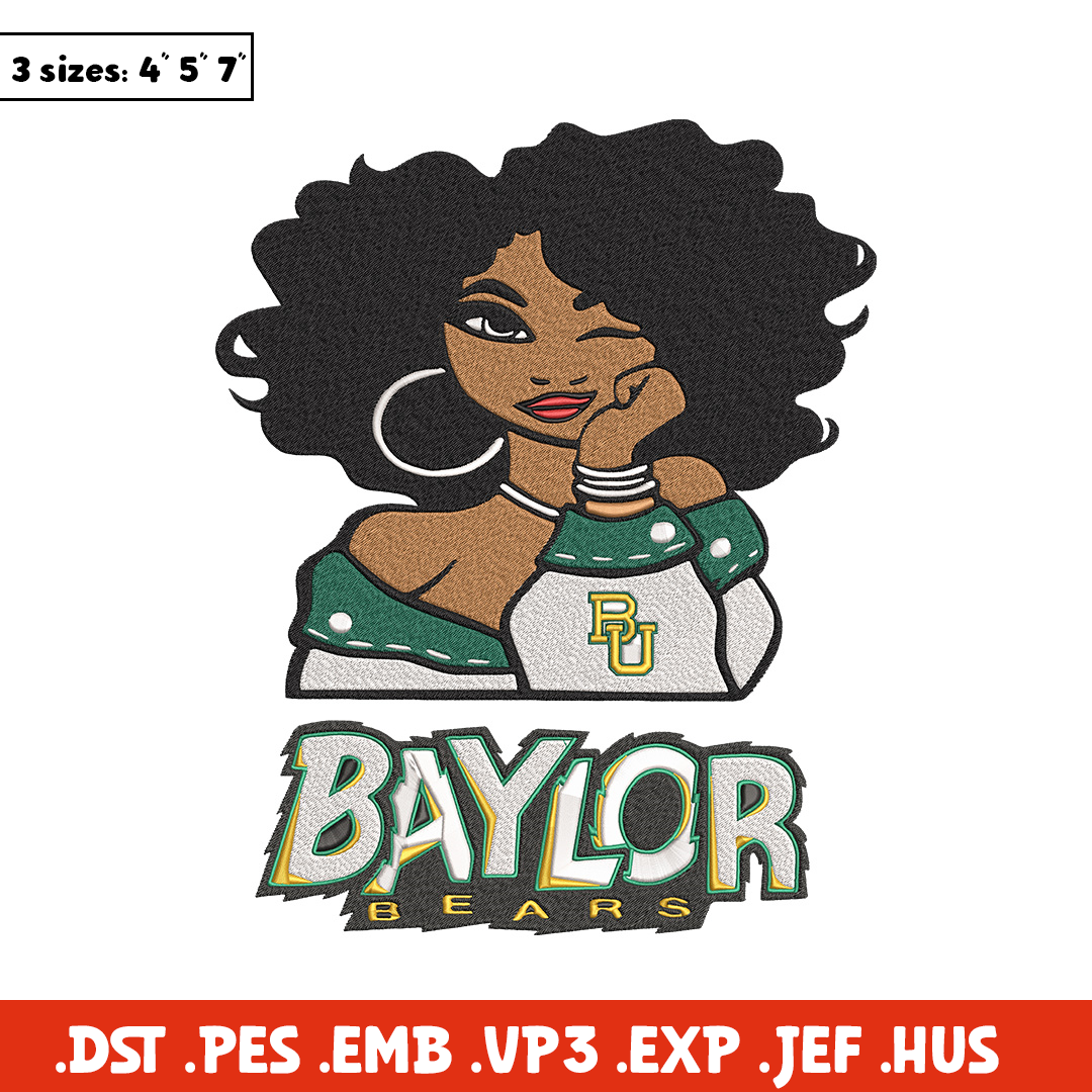 Baylor Bears girl embroidery design, NCAA embroidery, Embroi | Inspire ...