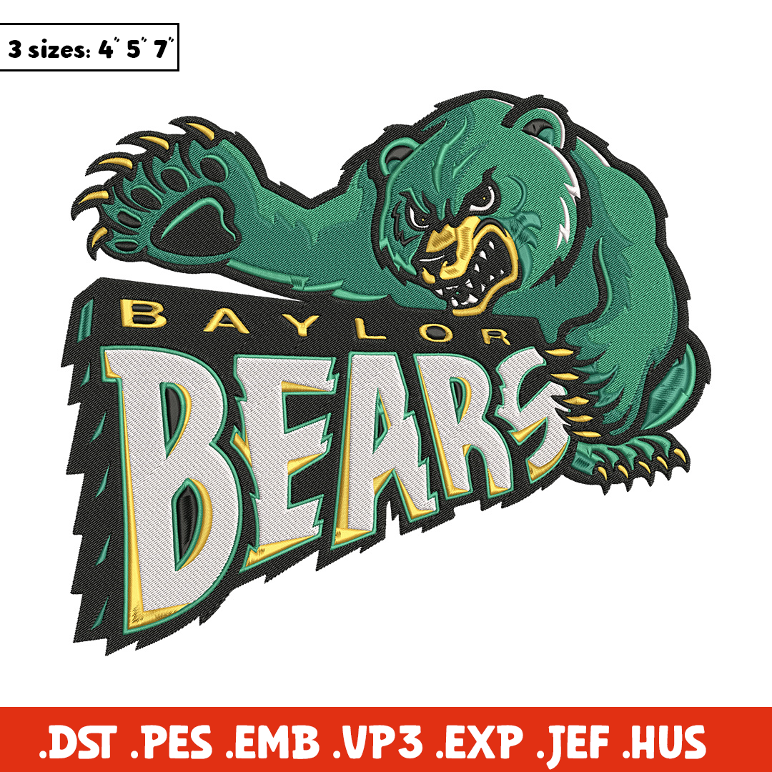 Baylor Bears poster embroidery design, Sport embroidery, log | Inspire ...