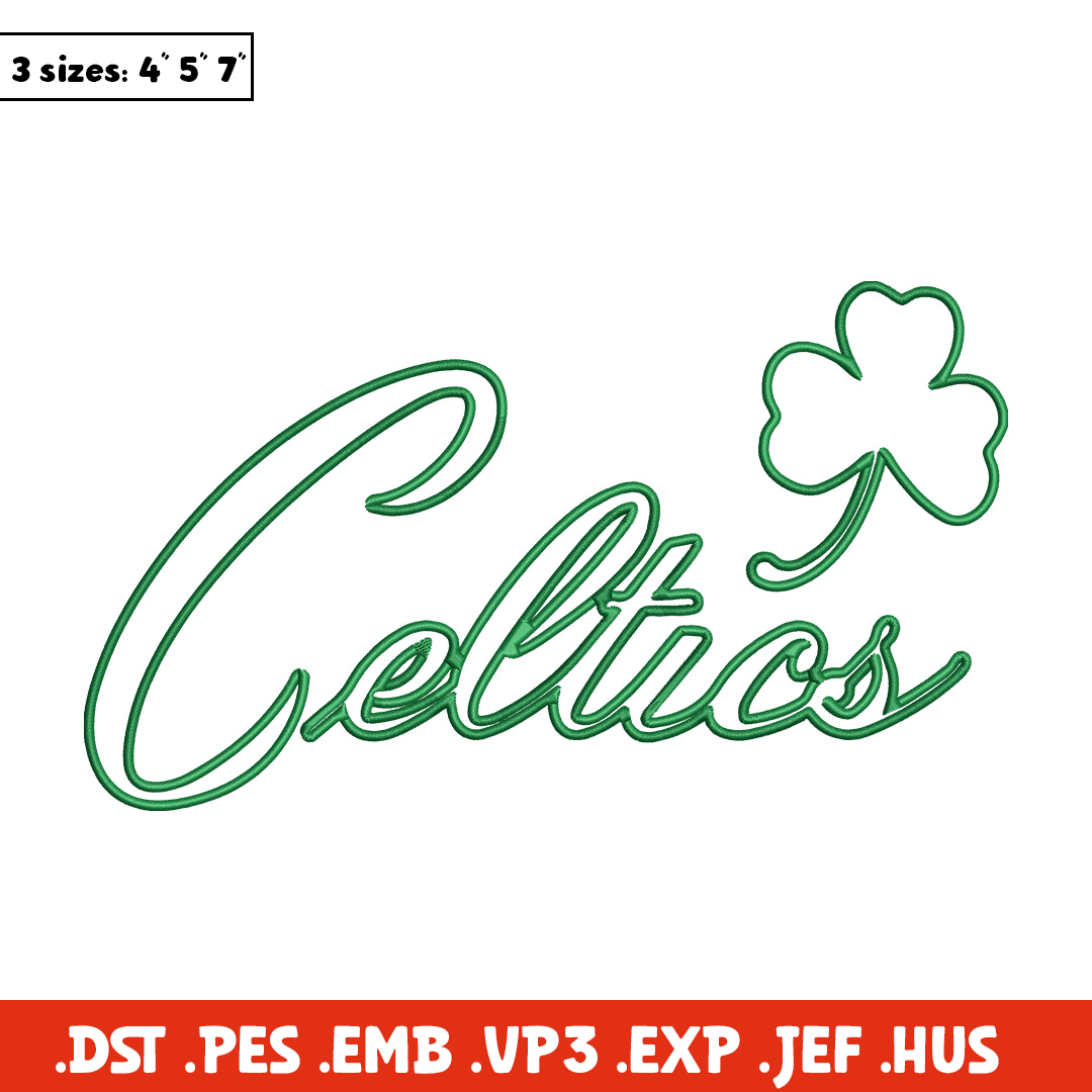 Boston Celtics logo embroidery design, NBA embroidery, Sport | Inspire ...