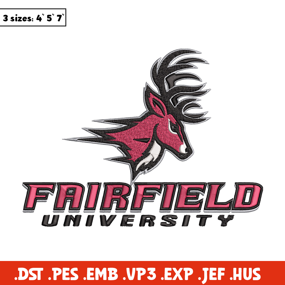 Fairfield University Logo embroidery design, NCAA embroidery - Inspire ...