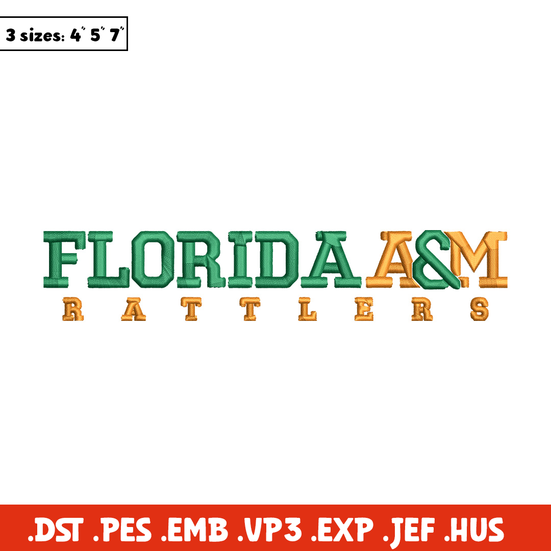 Florida AM Rattlers logo embroidery design, NCAA embroidery, | Inspire ...
