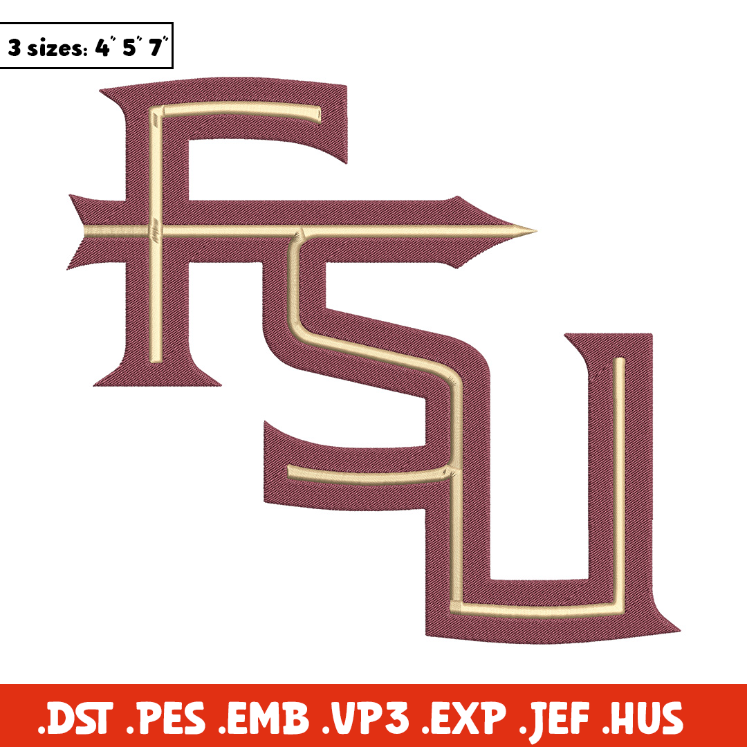 Florida State logo embroidery design, NCAA embroidery,Sport | Inspire ...