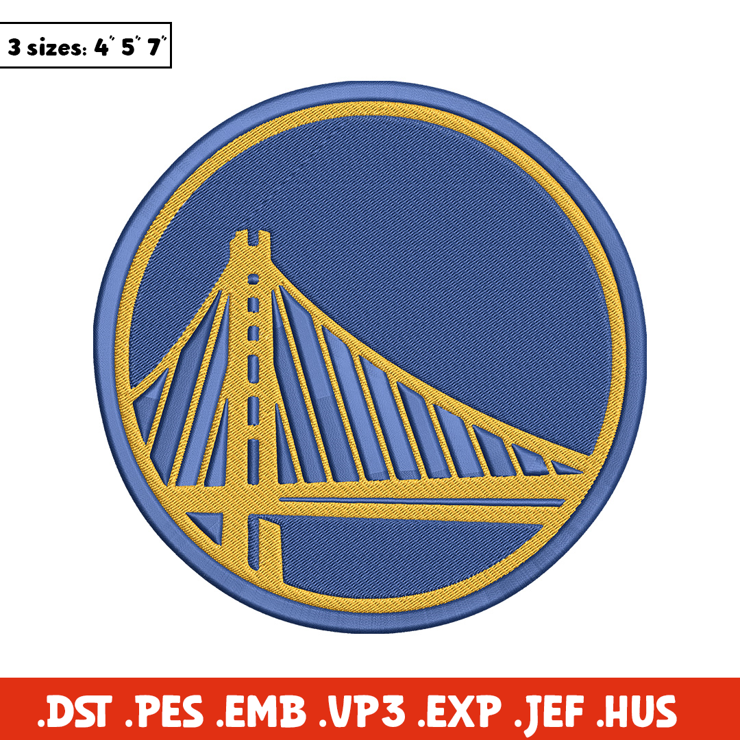 Golden State Warriors logo embroidery design, NBA embroidery - Inspire ...