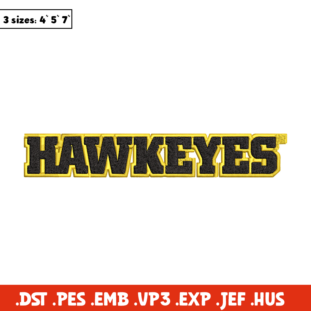 Iowa Hawkeyes logo embroidery design, NCAA embroidery, Sport | Inspire ...