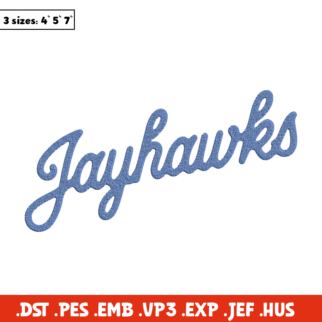 Kansas Jayhawks logo embroidery design, NCAA embroidery, Emb | Inspire ...