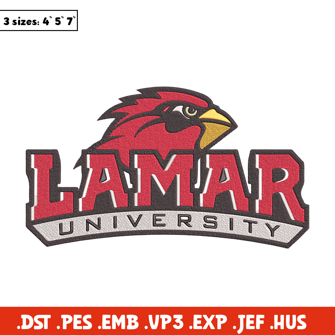 Lamar University logo embroidery design, Sport embroidery, l | Inspire ...