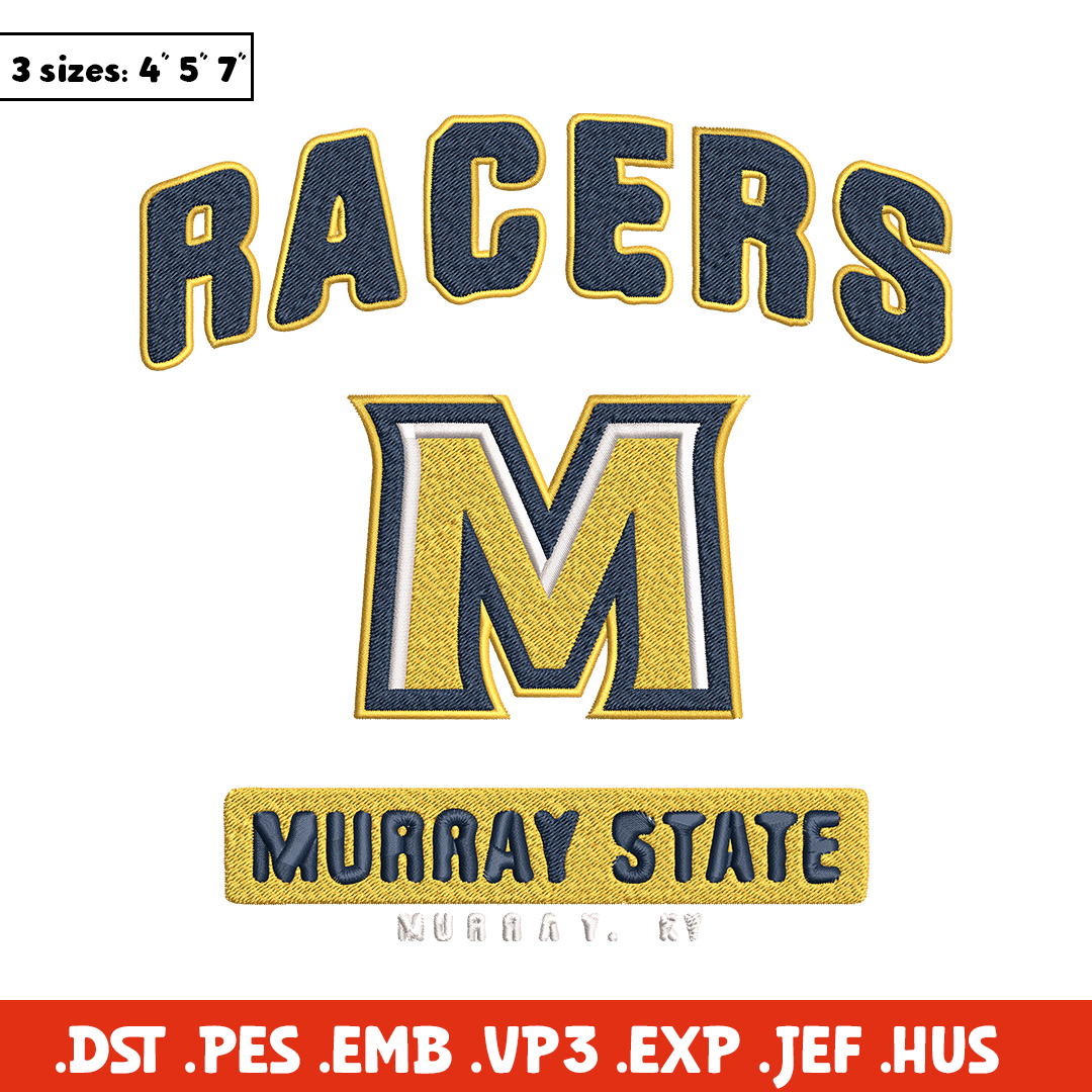 Murray State Racers logo embroidery design, NCAA embroidery, | Inspire ...