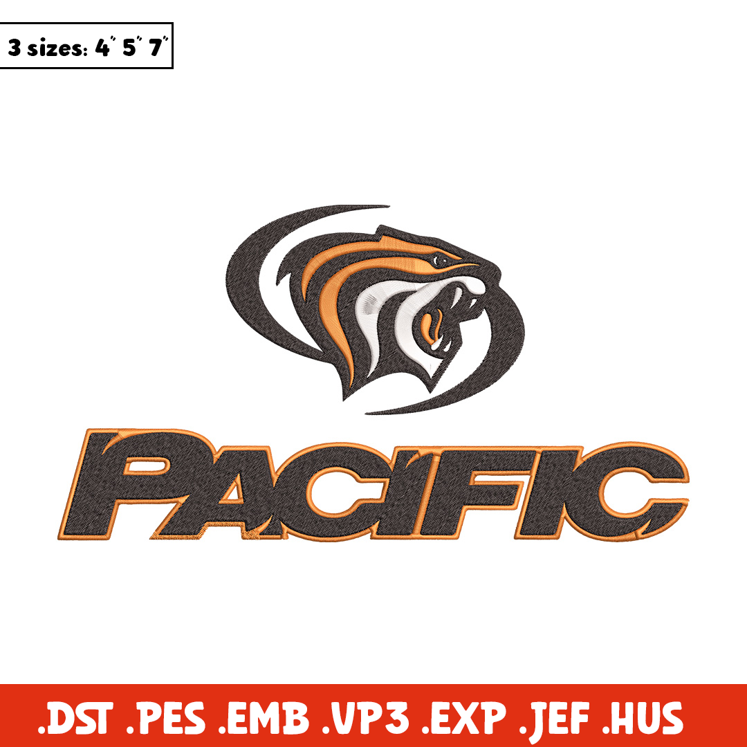 University of Pacific logo embroidery design, NCAA embroider - Inspire ...