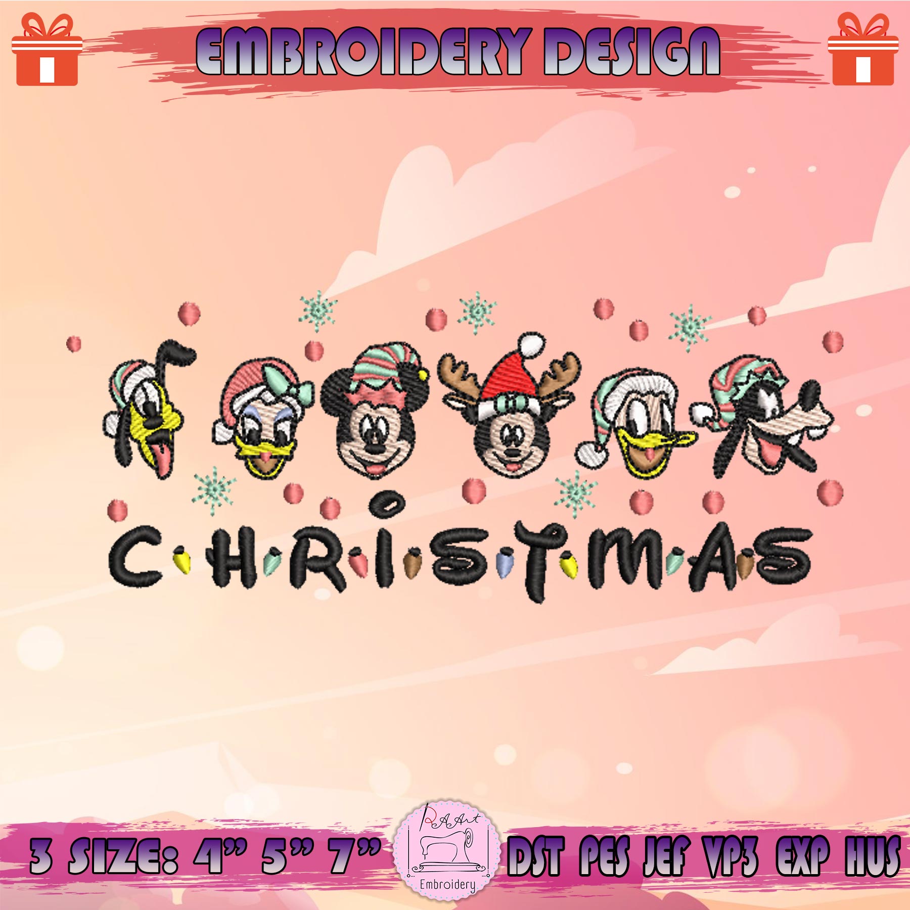 Christmas Mickey Embroidery Design, Mickey And Friends Embro | Inspire ...