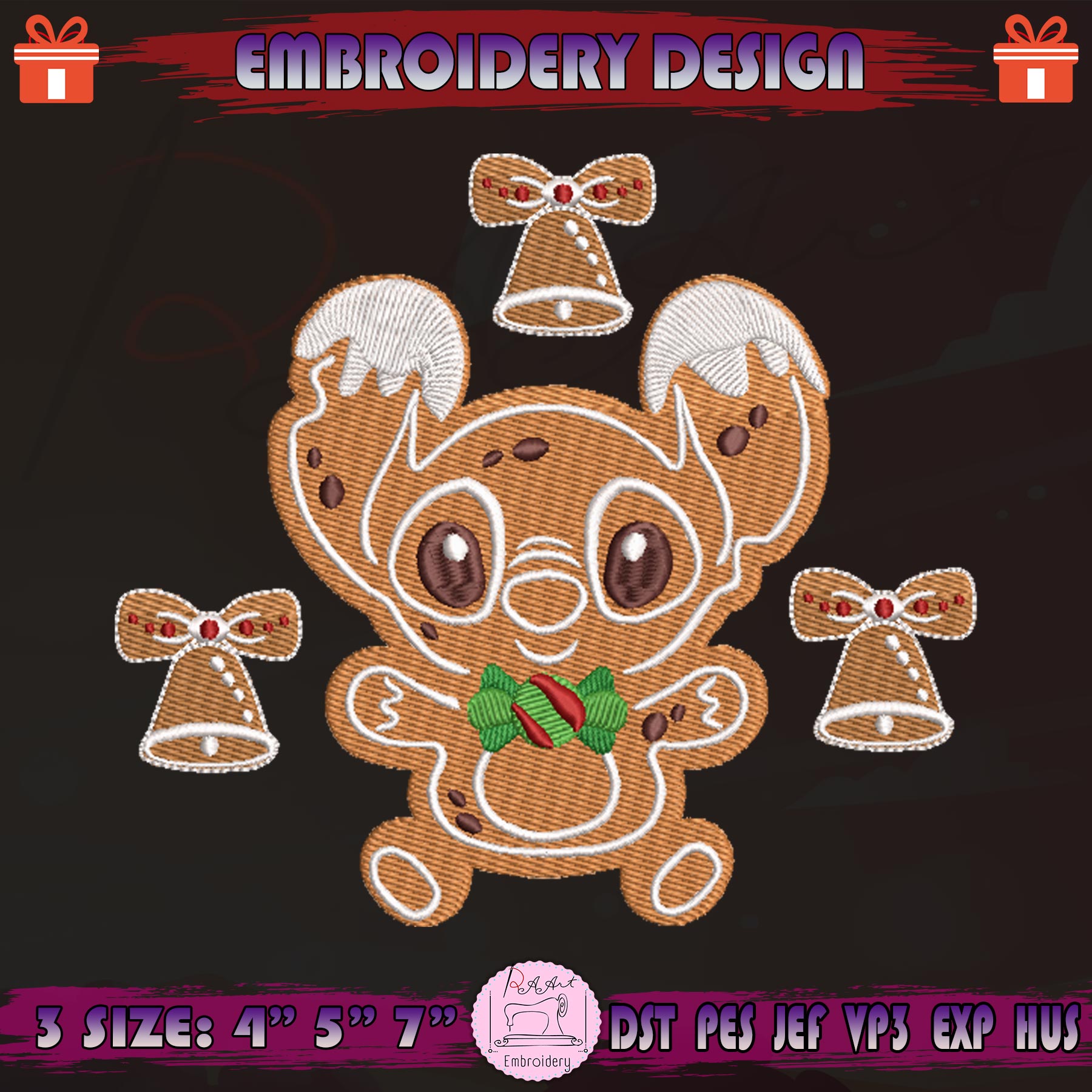 Gingerbread Stitch Embroidery Design, Christmas Stitch Embro | Inspire ...