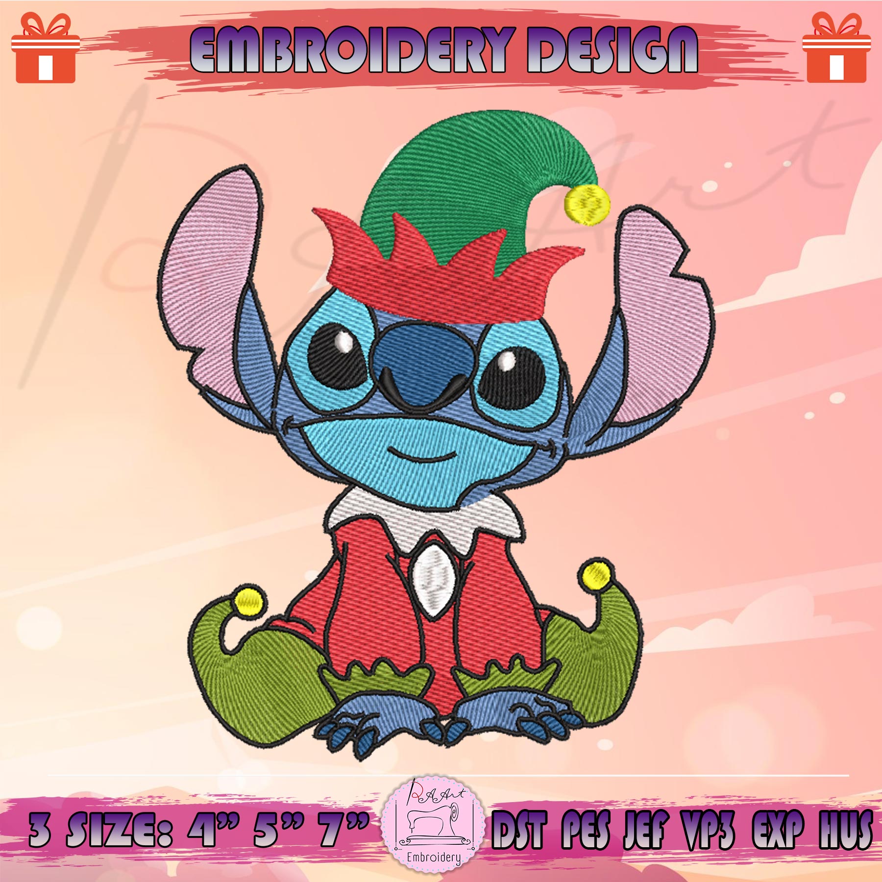 Elf Stitch Embroidery Design, Stitch Elf Embroidery, Stitch | Inspire ...