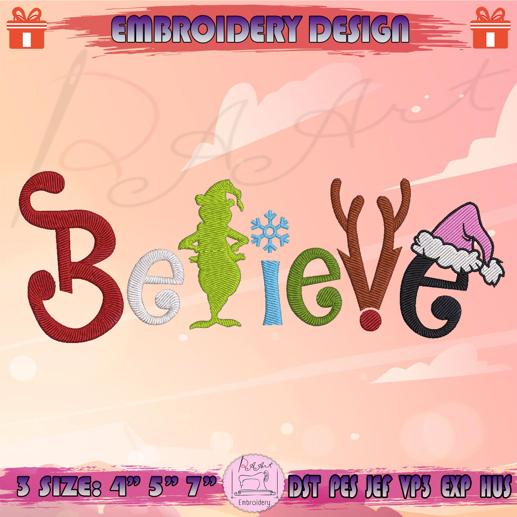 Believe Grinch Embroidery Design, Funny Grinch Embroidery, G | Inspire ...