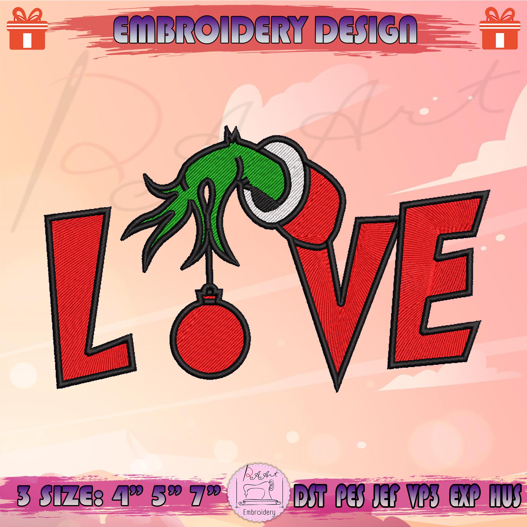 Love Grinch Hand Embroidery Design, Christmas Grinch Embroid | Inspire ...
