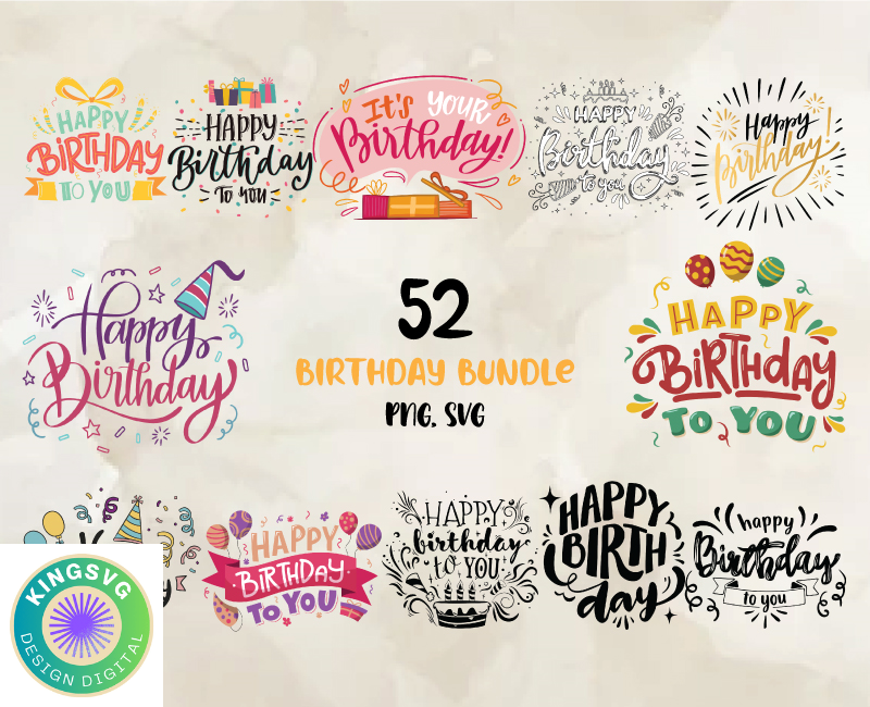 Birthday Svg Bundle 28 Design, Birthday Svg, Happy Birthday - Inspire ...