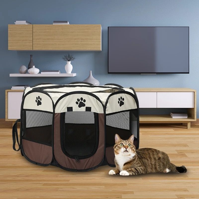 Foldable Pet Tent-Portable Octagonal Kennel for Dogs & Cats | Inspire ...