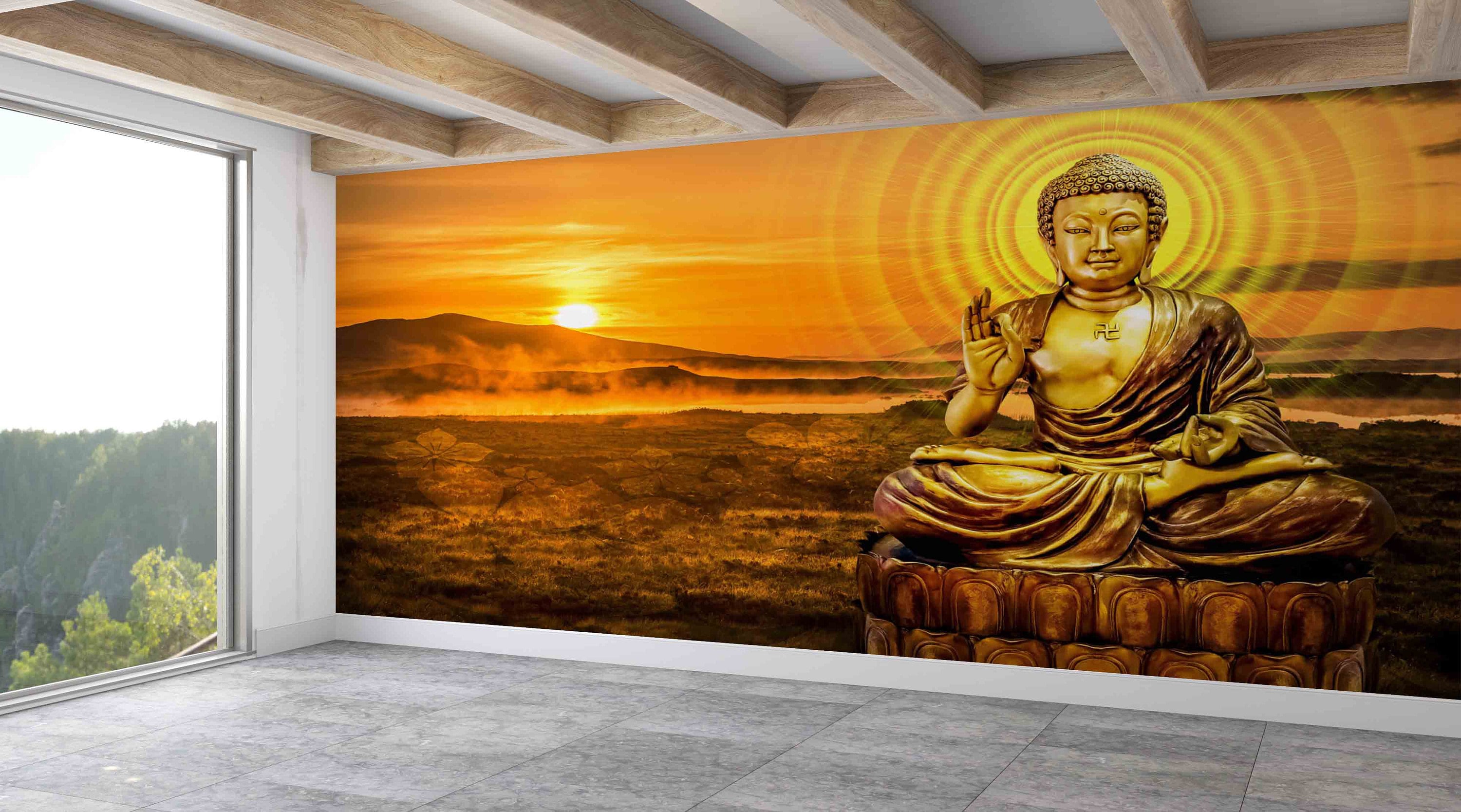 Buddhist Wallpaper, Landscape Wall Art, Abstract Wall Paper, | Inspire ...