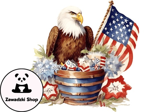American Independence Day Eagle with Flag | Inspire Uplift
