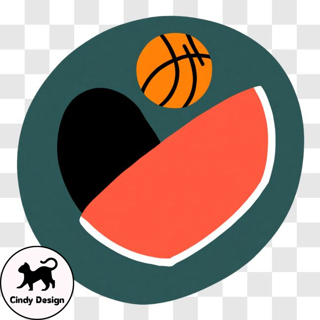 Watermelon and Basketball in Upside Down Heart Shape PNG Des | Inspire ...