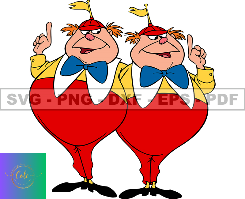 Tweedle Dee and Tweedle Dum Svg, Wonderland SVG, PNG Clip A | Inspire ...