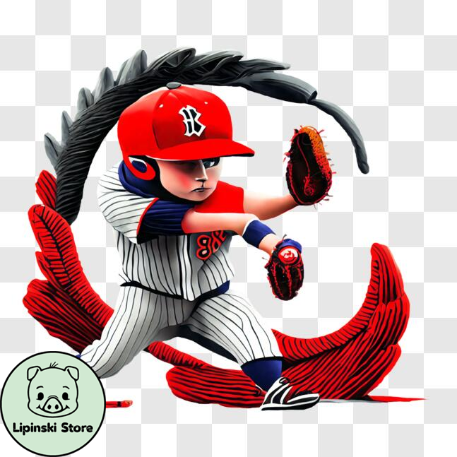 Cartoon Baseball Player Ready to Play PNG Design 27 | Inspire Uplift