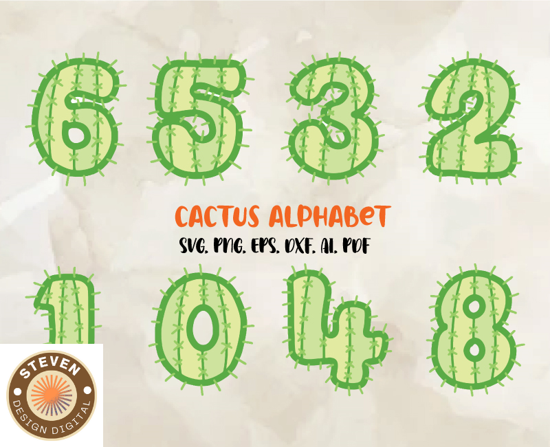 Cactus Alphabet Numbers Letters Font SVG, Modern Font, Fonts | Inspire ...