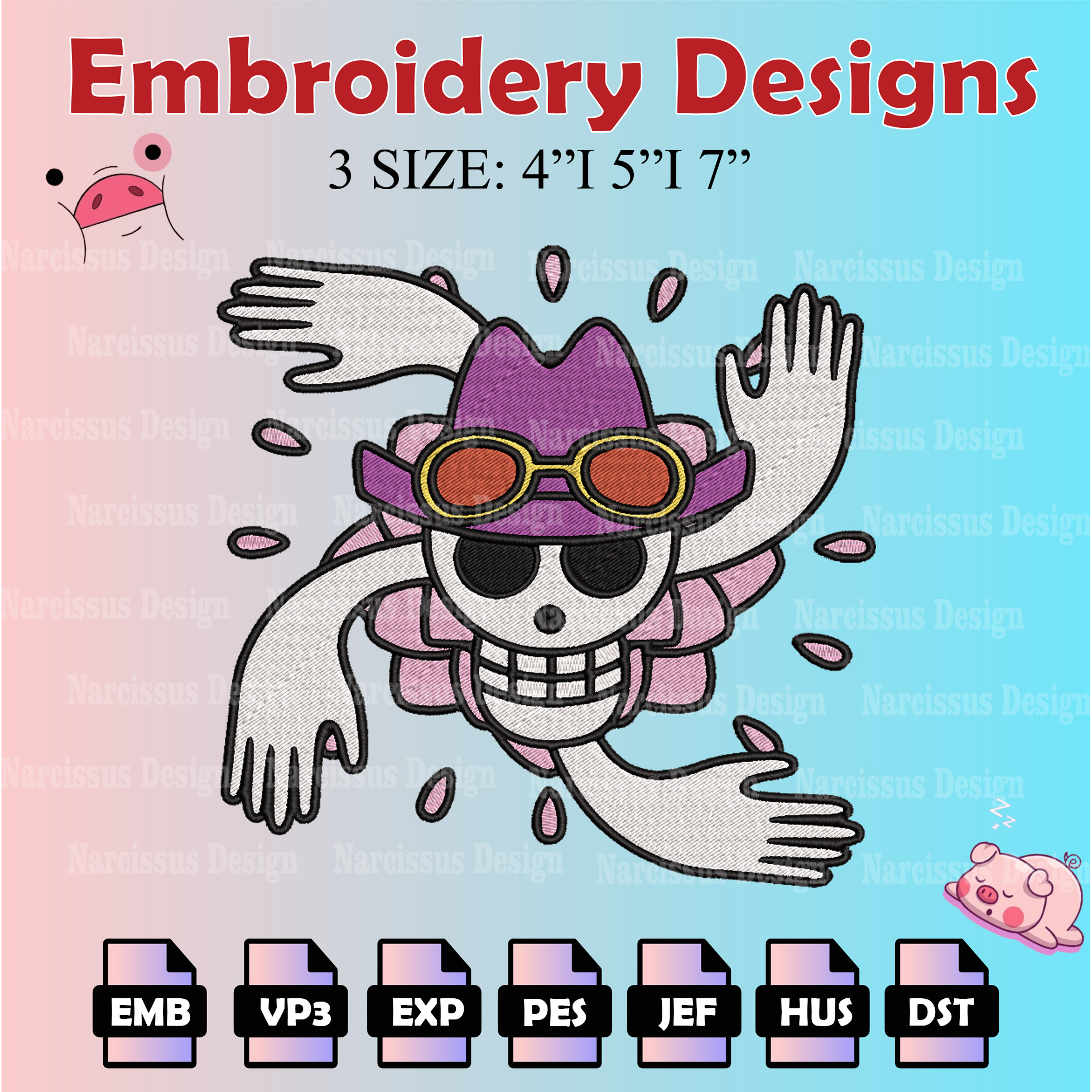 One Piece Machine Embroidery Pattern, Nico Robin Embroidery | Inspire ...