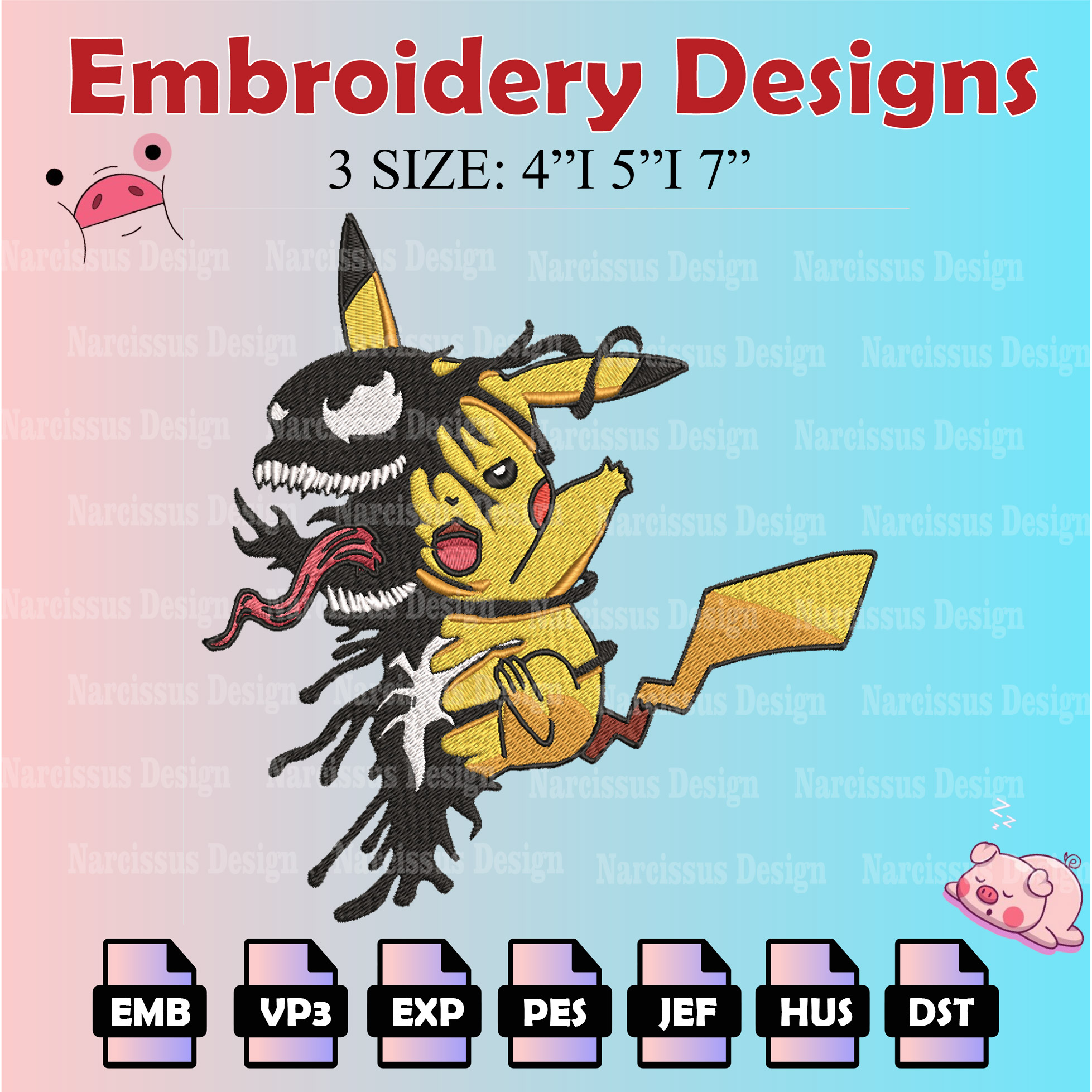 Pikachu Venom Embroidery Designs, Pokemon Logo Embroidery Fi | Inspire ...