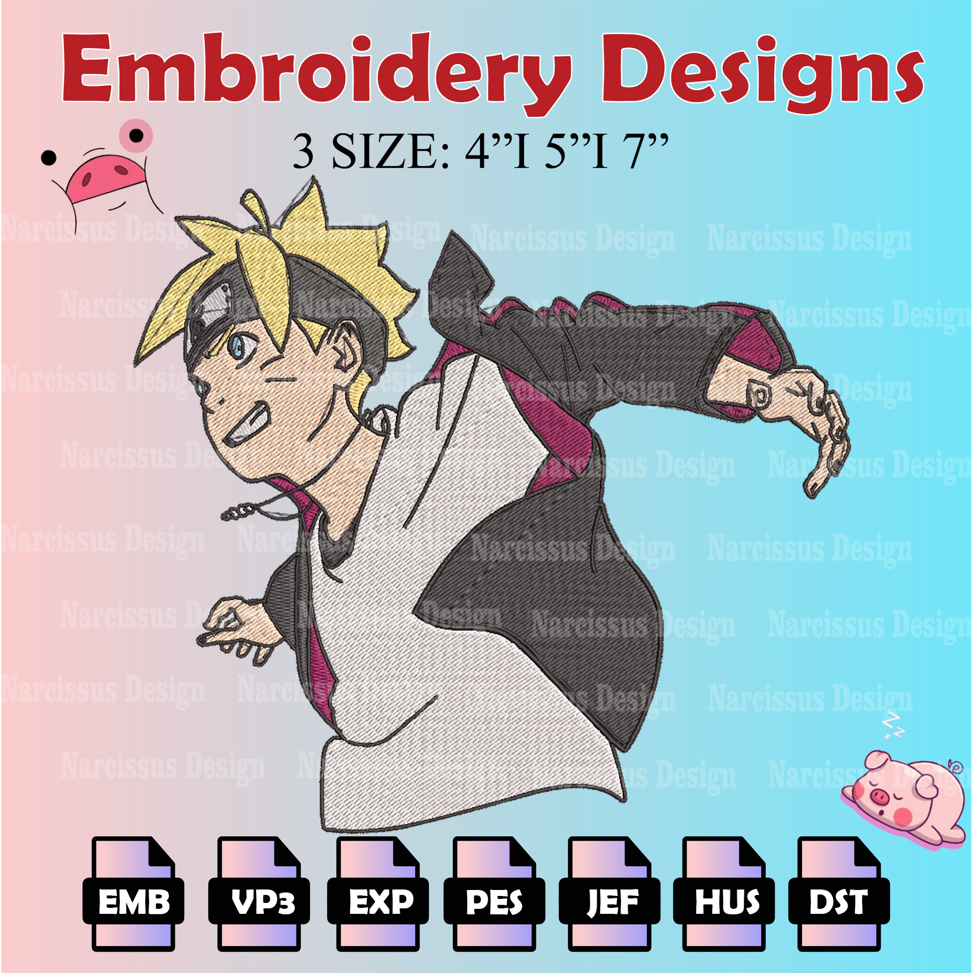 Boruto Machine Embroidery Pattern, Digital Download, Uzumaki | Inspire ...