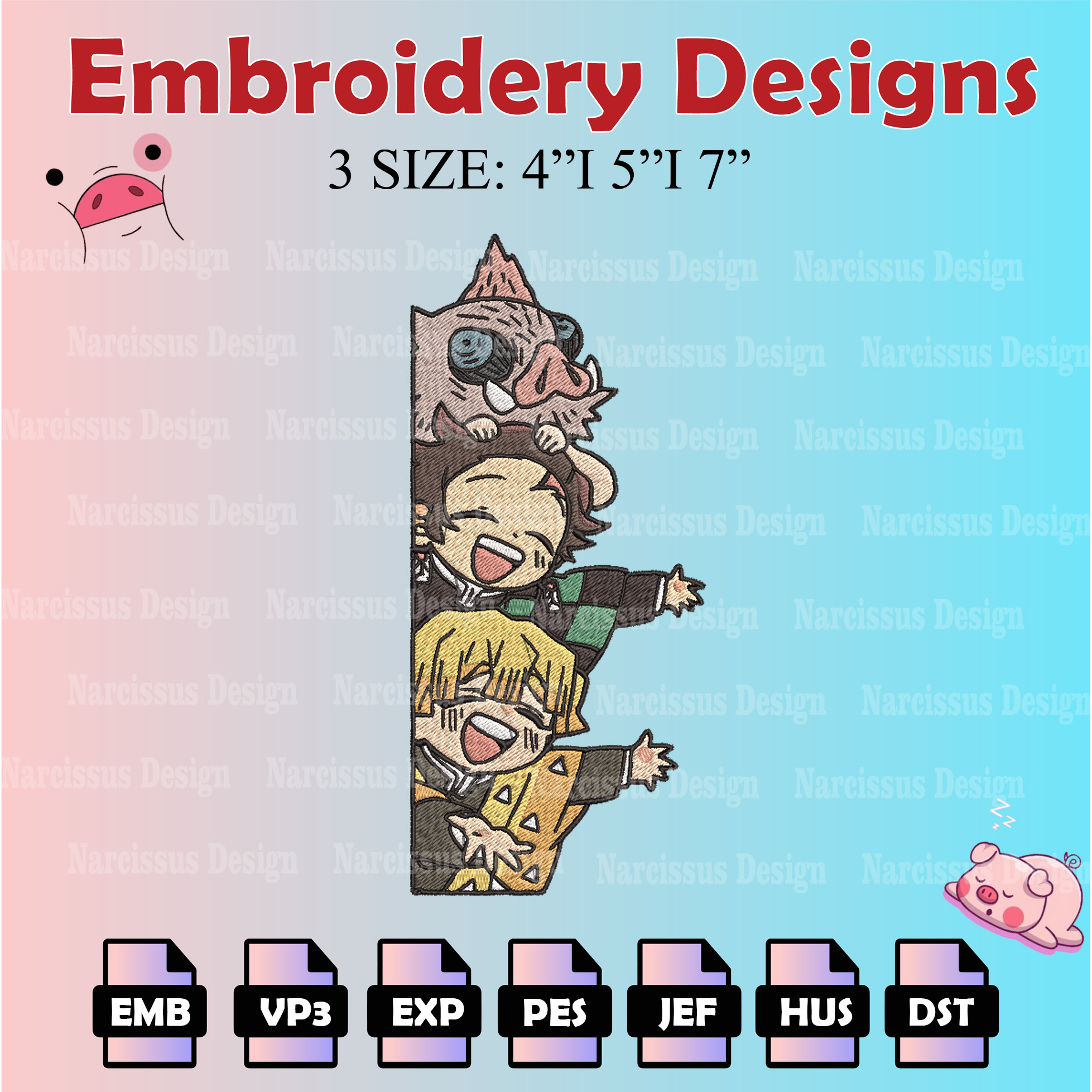 Demon Slayer Embroidery Pattern, Digital Download, Demon Sl | Inspire ...