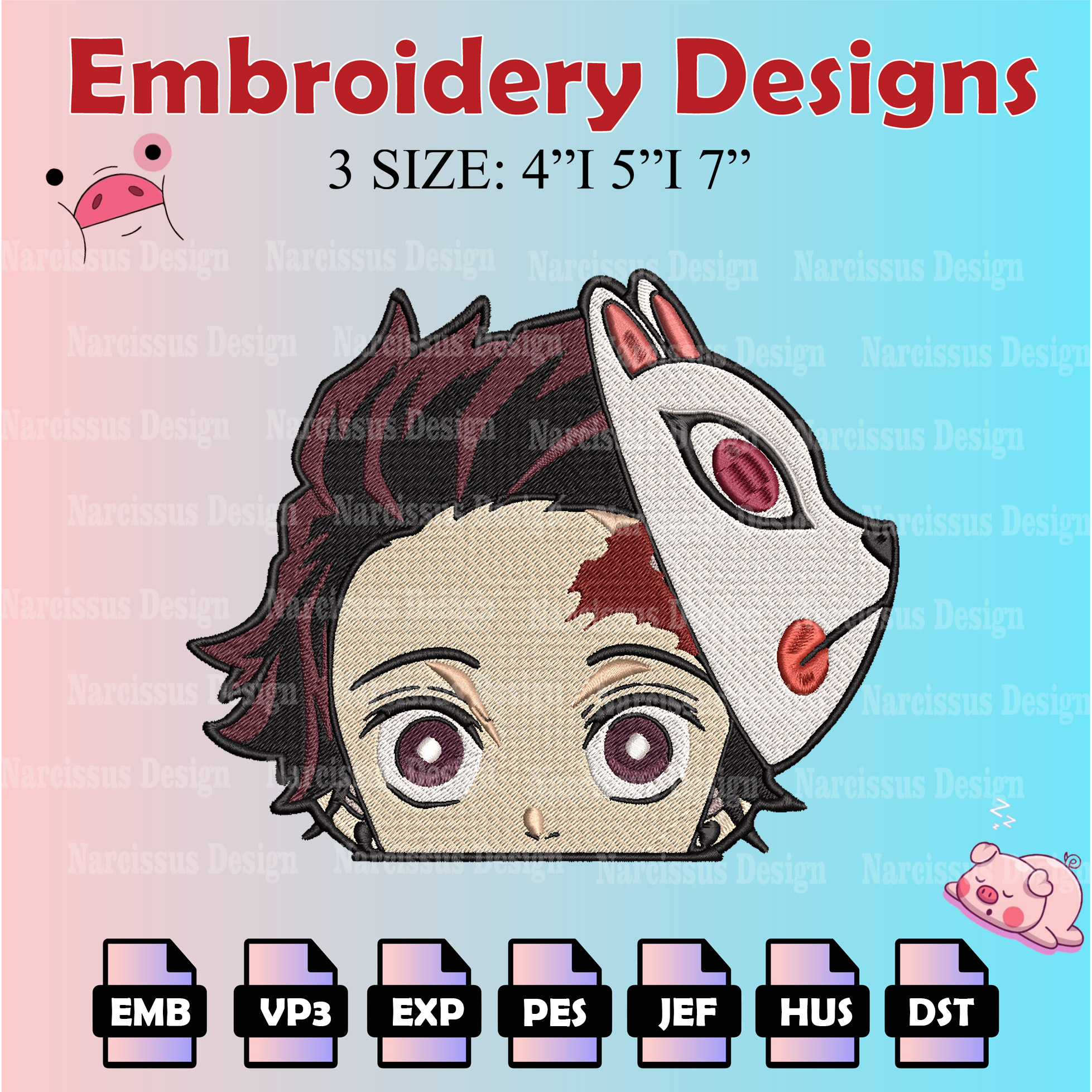 Kamado Tanjiro Embroidery Pattern, Digital Download, Demon S | Inspire ...