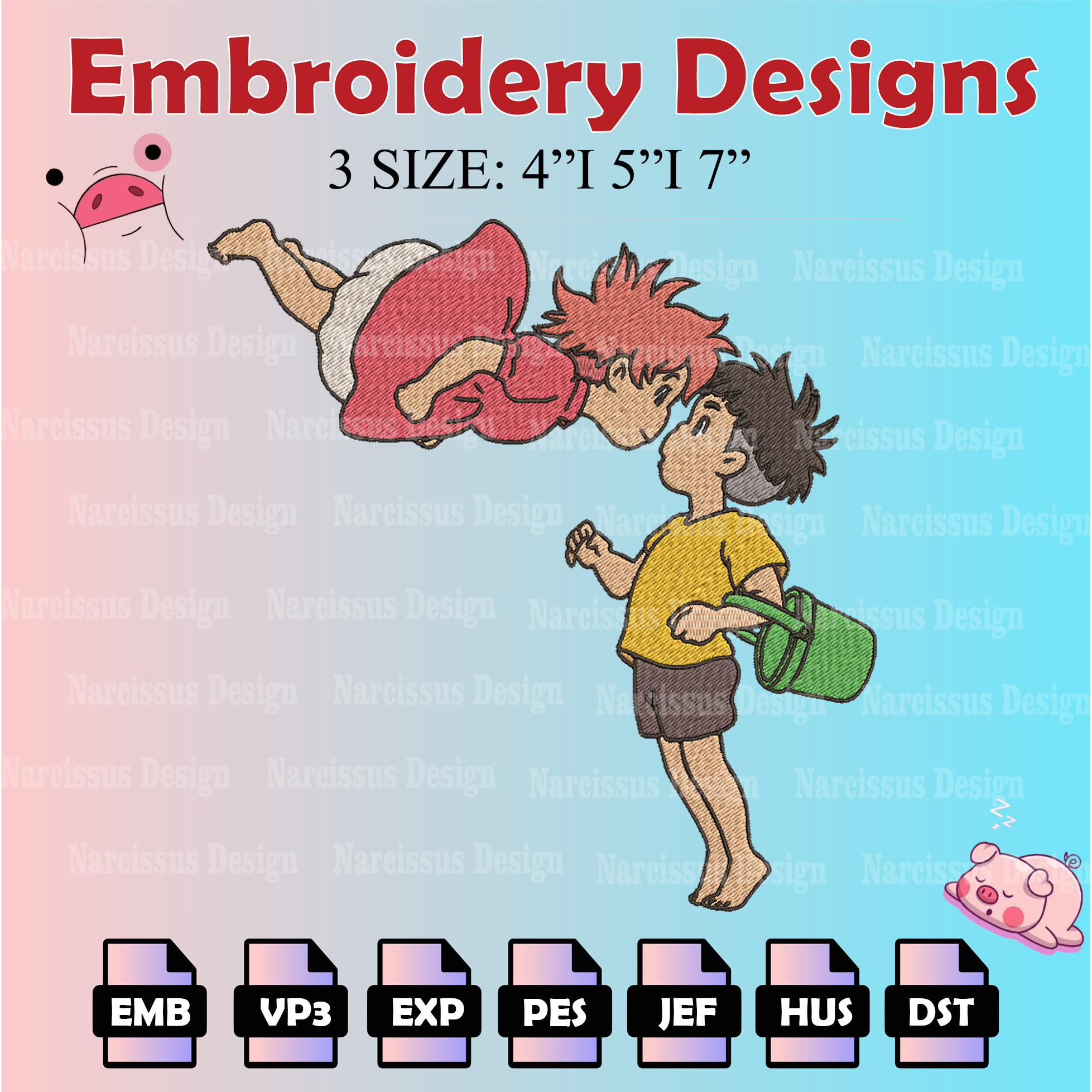 Ponyo Embroidery Pattern, Digital Download, Ponyo Embroidery | Inspire ...