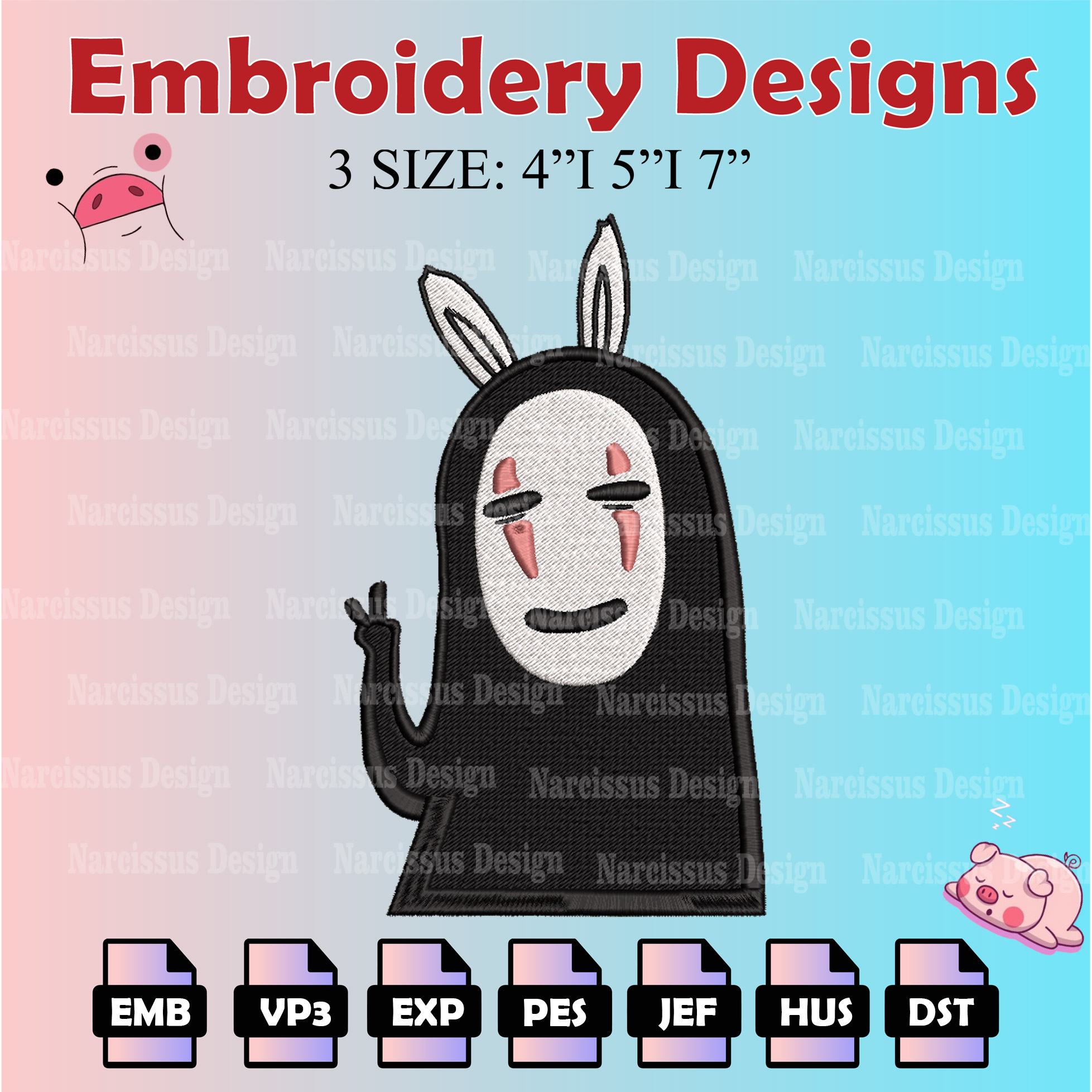 Faceless Embroidery Pattern, Digital Download, Sen and Chihi - Inspire ...