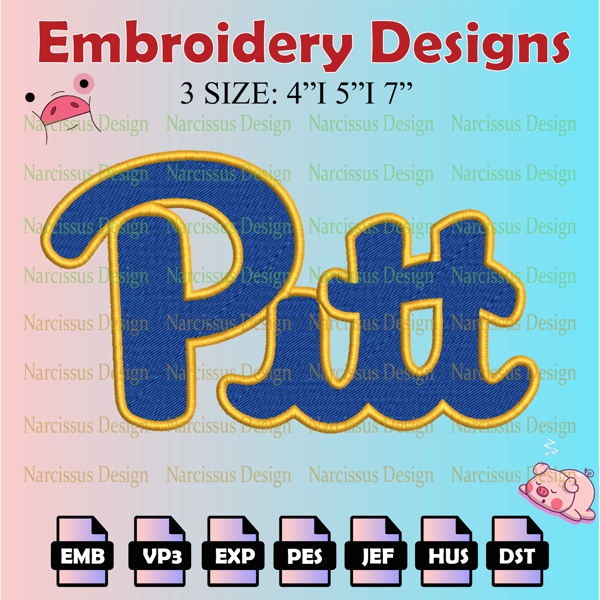 NCAA Pittsburgh Panthers Embroidery Design, Logo Panthers Ma | Inspire ...
