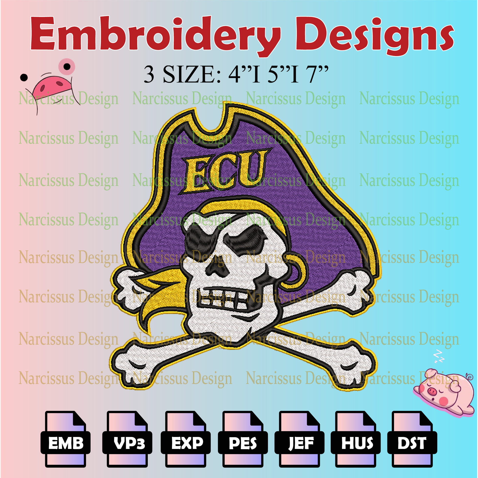 NCAA East Carolina Pirates Embroidery Design, Logo Carolina | Inspire ...