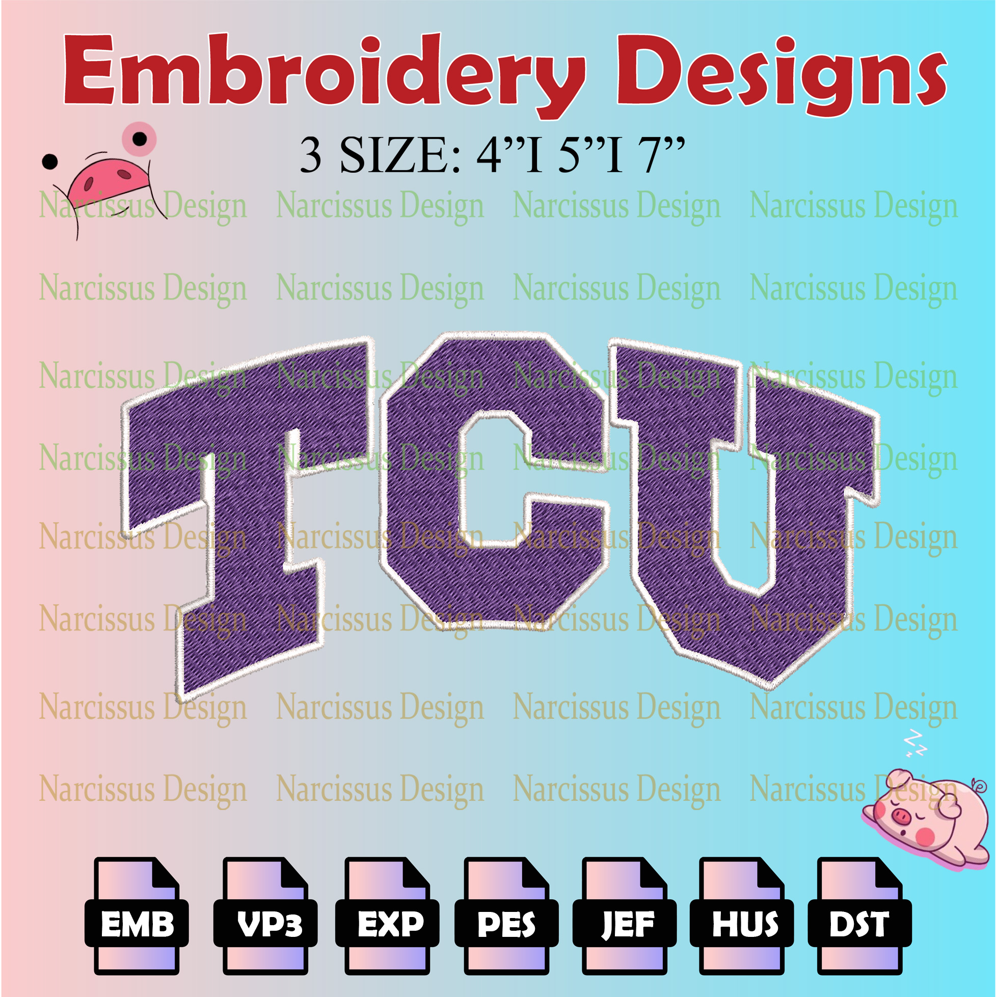 NCAA TCU Horned Frogs Embroidery Design, Logo Horned Frogs M | Inspire ...