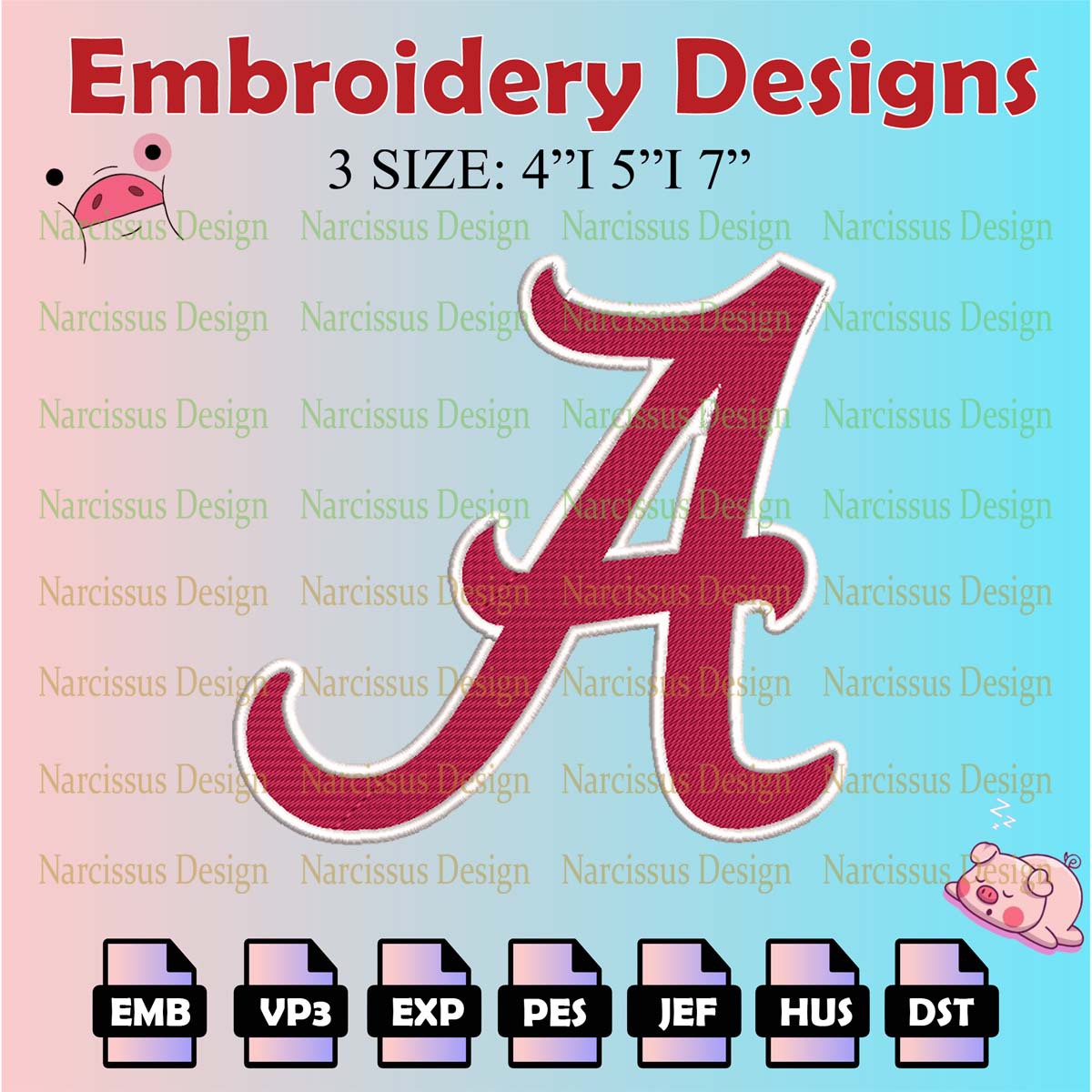 NCAA Logo Alabama Crimson Tide Embroidery Designs, Logo Alab | Inspire ...