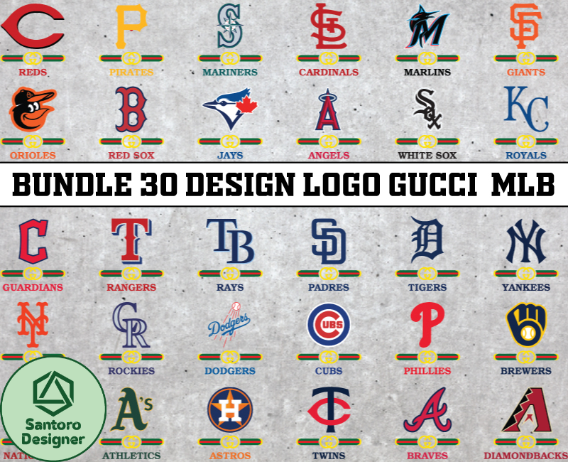 Bundle 30 design logo Gucci MLB, MLB Logo, MLB Logo Team, ML | Inspire ...