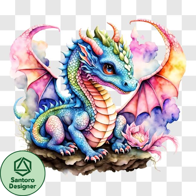 Whimsical Dragon Artwork PNG Design 242 | Inspire Uplift