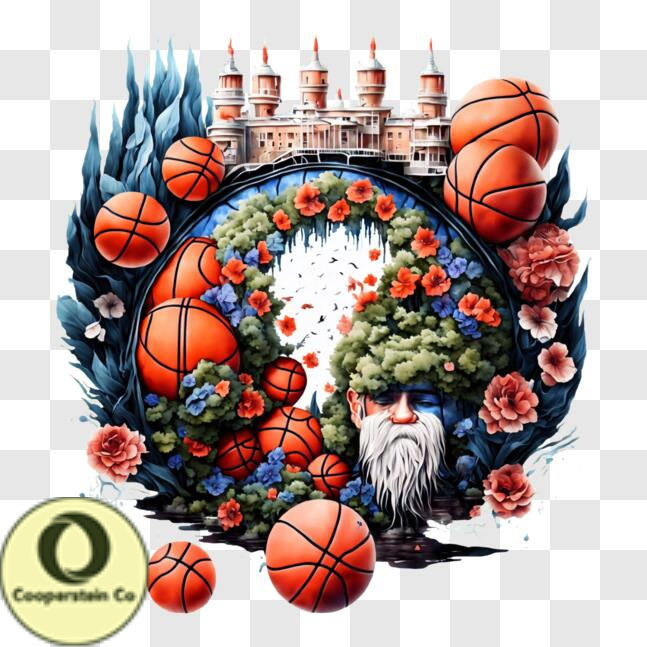 Basketball Court in a Magical Setting PNG Design 113 | Inspire Uplift