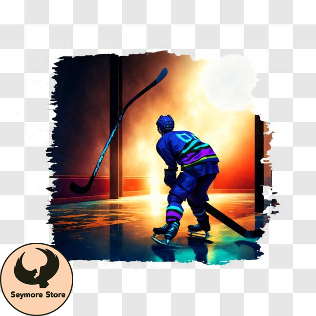 Hockey Player Shooting Puck on Ice PNG | Inspire Uplift