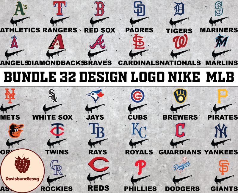 Bundle 32 design logo Nike MLB, MLB Logo, MLB Logo Team, MLB | Inspire ...