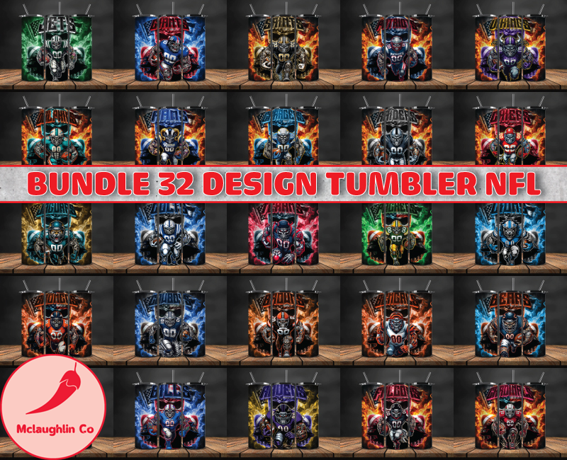 Bundle 32 Design NFL Fire, NFL Logo, NFL Tumbler Bundle Png | Inspire ...