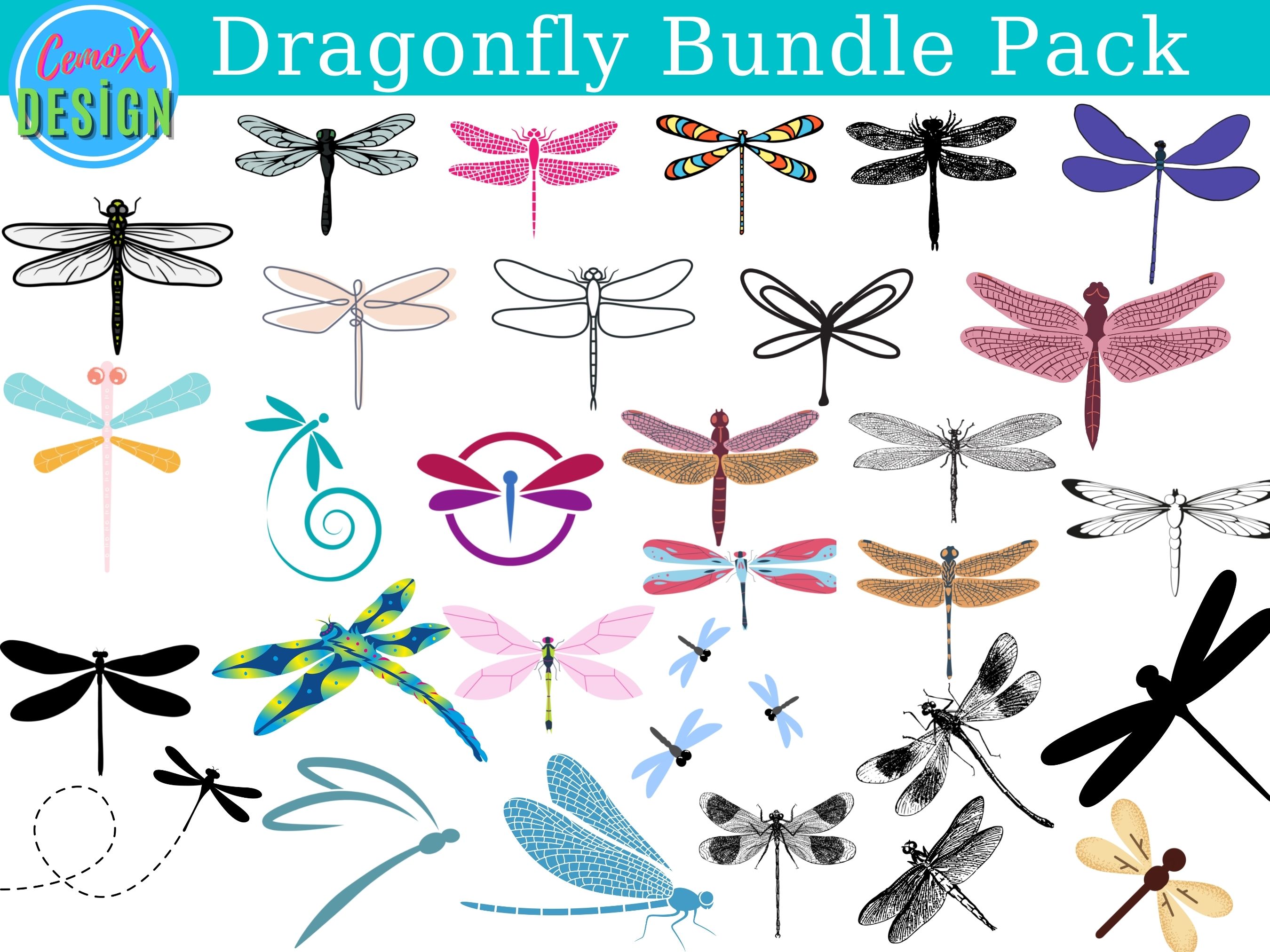 30 Dragonfly SVG Bundle, Animal PNG, Dragonfly Clipart SVG | Inspire Uplift