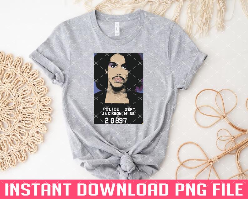 Prince in Mugshot Comic Art PNG files for sublimation - Inspire Uplift