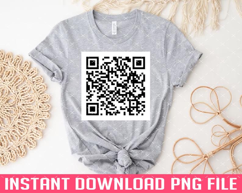Rick Roll QR Code PNG files for sublimation | Inspire Uplift