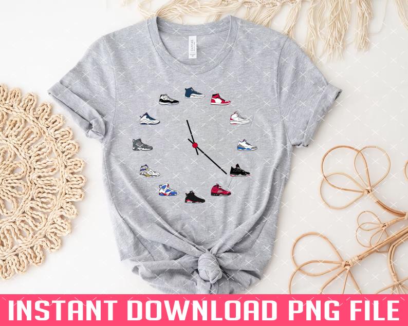Jordan Sneaker Clock PNG files for sublimation | Inspire Uplift