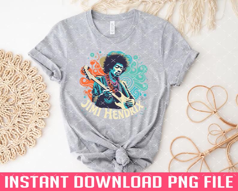 Jimi Hendrix Color PNG files for sublimation | Inspire Uplift
